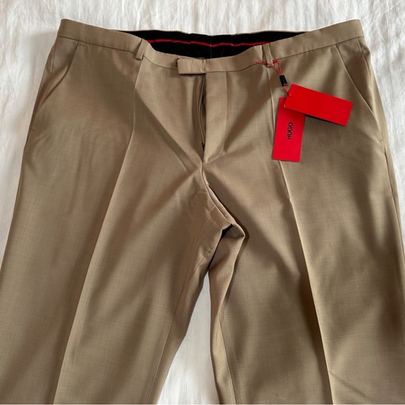 Hugo Boss | Pants | Hugo Boss Tan Wool Dress Pants In Cream | Poshmark